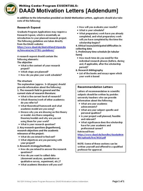Daad Motivation Letters Addendum Pdf Quantitative Research