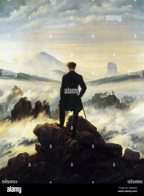 The Wanderer Above The Sea Of Fog 1818 Painting Friedrich Caspar