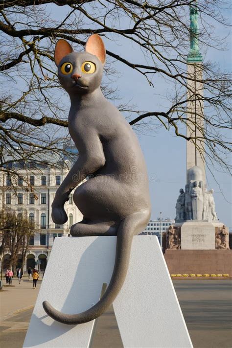 Cat From The Latvian Animated Film Flow On Background Of Freedom