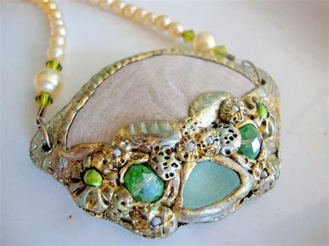 Beads And Shells In Polymer Clay Jewelry Inspiration Pearl Necklace