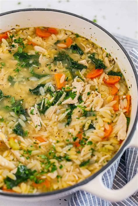 Easy Lemon Chicken Orzo Soup Recipe Eat Yourself Skinny