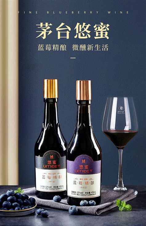 茅台生态悠蜜蓝莓酒蓝莓精酿遇见蓝雪半干型 半甜型各1瓶 450ml tmall com天猫