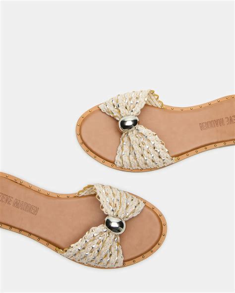 Dipsy Metallic Multi Slide Rounded Toe Womens Sandal Steve Madden