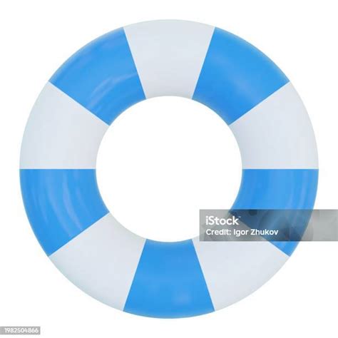 고립된 배경에 3d 구조 구명 부 표 아이콘입니다 고무 링 또는 팽창식 부표 파랗고 백색 색깔 스톡 벡터 일러스트레이션 3차원 형태에 대한 스톡 벡터 아트 및 기타 이미지