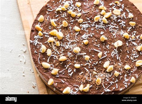 A Decadent Haupia And Chocolate Custard Pie Topped With Shaved Coconut