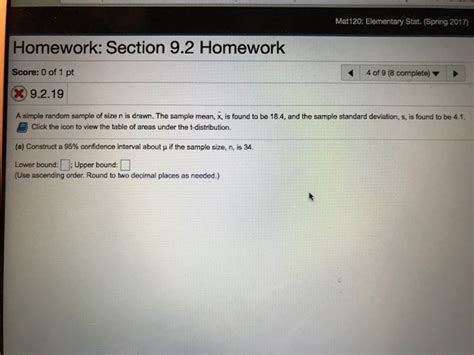 Solved A Simple Random Sample Of Size N Is Drawn The Sample Chegg