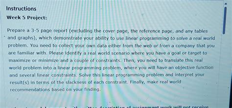 Solved Week 5 Project Prepare A 3 5 Page Report Excluding