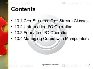 Cpp Input Output System Basics PPT Programming Languages Computing