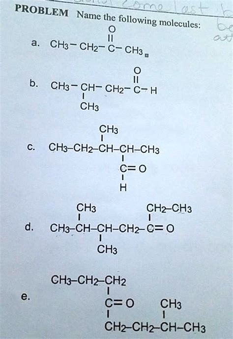 solved problem name the following molecules ch3 chz c ch3 b ch3