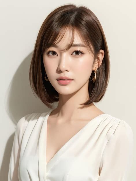 Premium Photo Young Asian Beauty Office Lady Brown Hair With Korean