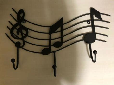 Music Notes Coatclothing Hook Metal Wall Mounted Decor Hanger Treble