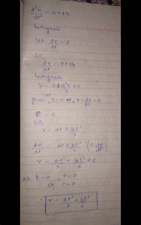 Example Find The Value Of R From The Equation D R Dt A Tb Given That A And B Are