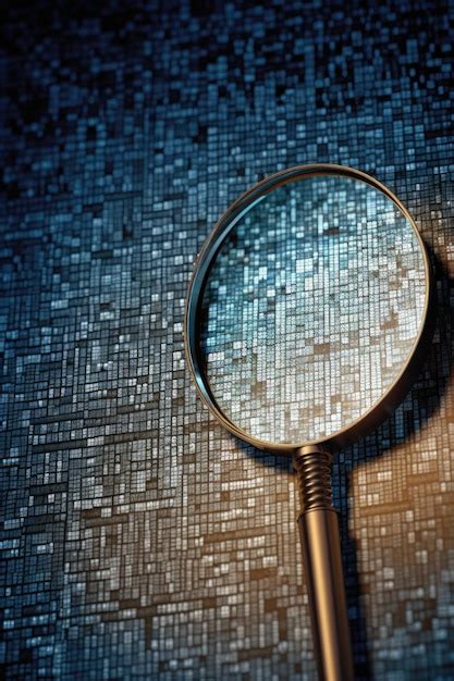 Premium Ai Image Magnifying Glass Over Binary Code Created With
