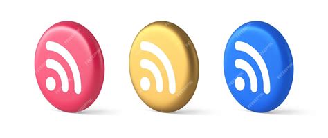Premium Vector Wifi Available Access Button Wireless Internet Connection Signal 3d Realistic Icons