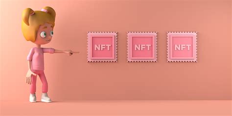 비 곰팡이 토큰의 디지털 아트 갤러리를 가리키는 어린이 Nft 공간을 복사합니다 3d 일러스트레이션 만화 Nn 0명에 대한 스톡 사진 및 기타 이미지 Istock