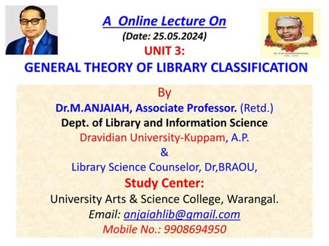 Genaral Theory Of Lib Classification Ppt