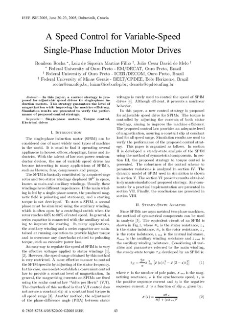 pdf a speed control for variable speed single phase induction motor