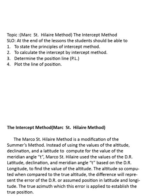 Intercept Method Pdf Cartography Navigation