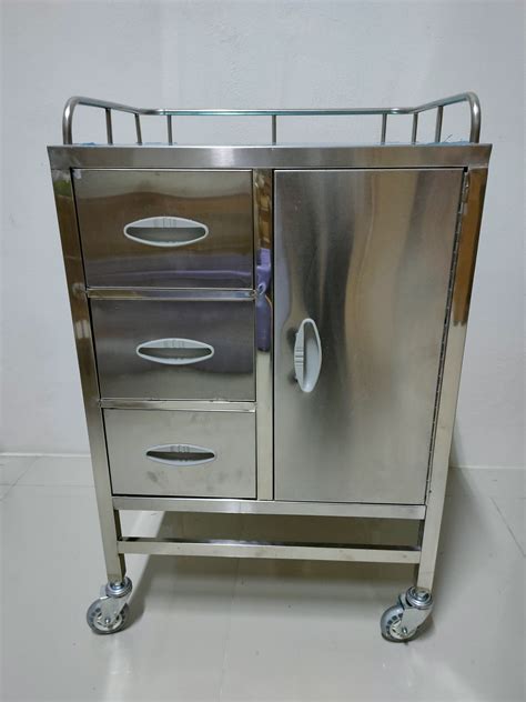 รถเข็นสแตนเลส430 รถเตรียมยา รถเข็นพยาบาลฉุกเฉิน รถเข็นใส่อุปกรณ์ฉุกเฉิน รถเข็นจ่ายยา รถเข็นใส่