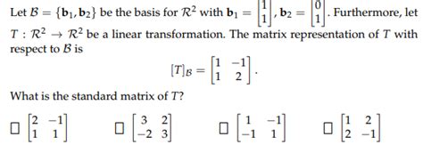 Linear Algebra Standard Matrix Of A Transformation Matrix Representation Mathematics Stack