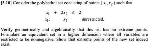 310 Consider The Polyhedral Set Consisting Of