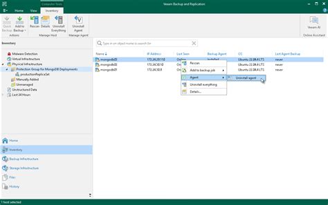 Uninstalling Veeam Agent Veeam Plug Ins For Enterprise Applications