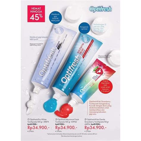 Jual Pasta Gigi Optifresh Pro White Toothpaste Optifresh Sensitive Toothpaste Maximum