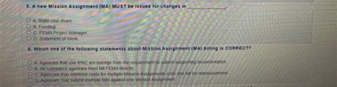 5 A New Mission Assignment Ma Must Be Issued For