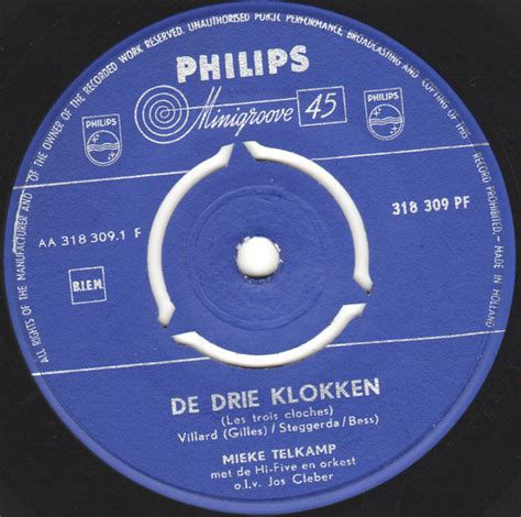 Mieke Telkamp Met Hi Five 2 En Orkest O L V Jos Cleber De Drie Klokken 7 Single