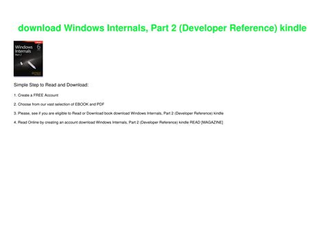 Ppt Download Windows Internals Part 2 Developer Reference Kindle