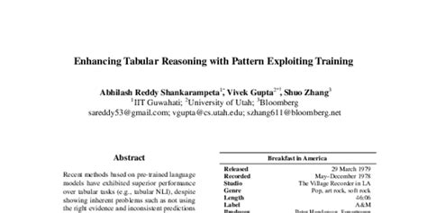Enhancing Tabular Reasoning With Pattern Exploiting Training Acl Anthology