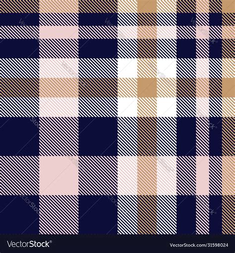 Pink And Navy Plaid Tartan Checkered Seamless Vector Image