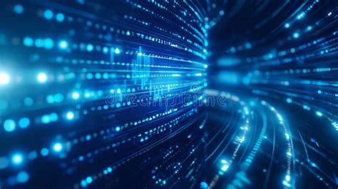 Digital Data Stream In Blue Stock Image Image Of Code Cyberspace