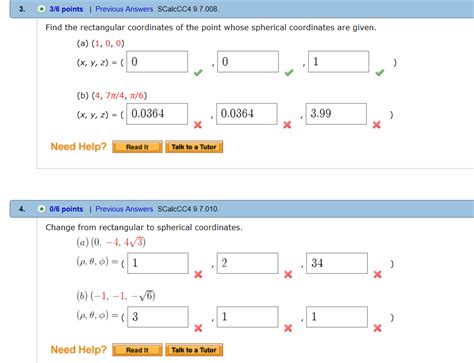 solved find the rectangular coordinates of the point whose