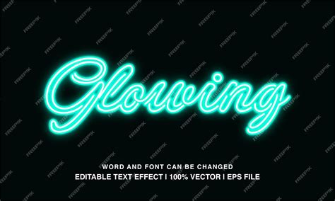 Premium Vector Glowing Editable Text Effect Template Blue Neon Light Futuristic Typeface