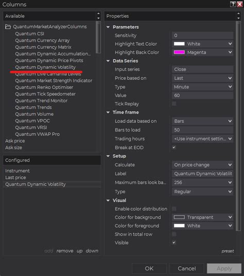 Dynamic Volatility For Ninjatrader 8 Information And Configuration Quantum Trading Dynamic Volatility For Ninjatrader 8 Information And Configuration Quantum Trading