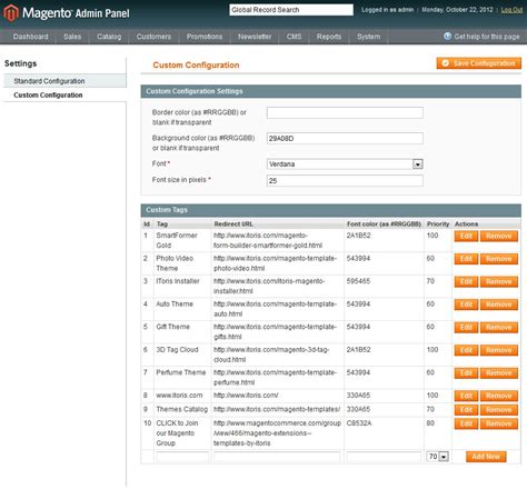 Magento SEO Friendly 3D Tag Cloud On JavaScript Magento Tags By ITORIS