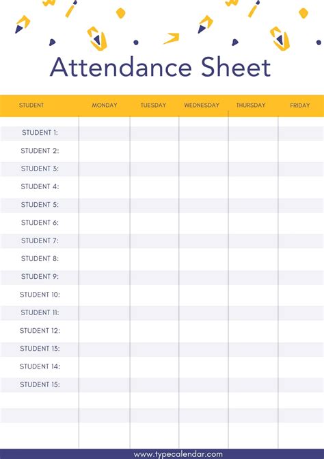 attendance excel template