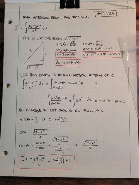 Trig Sub Integral Check My Work R Calculus
