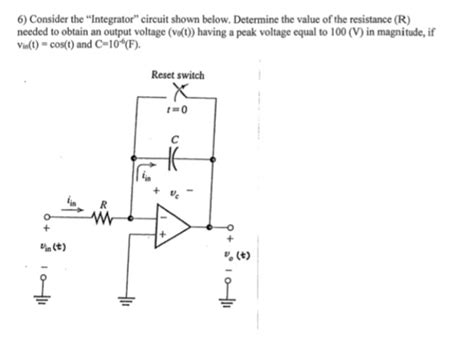 Solved Consider The Integrator Circuit Shown Below Chegg