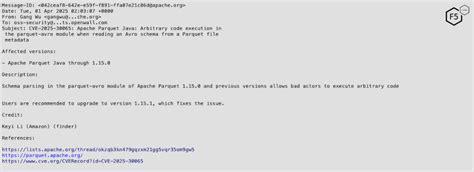 Canary Exploit Tool For Cve 2025 30065 Apache Parquet Avro Vulnerability F5 Labs