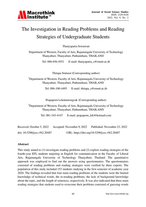 Pdf The Investigation In Reading Problems And Reading Strategies Of