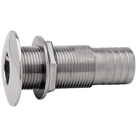 Attwood Thru Hull In Stainless Steel 1 18 In For Hose Standard
