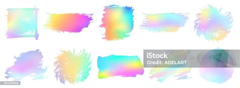 그런 지 세트 홀로그램 텍스처입니다 디테일한 그런지 배경 잉크가 튀는 소리 텍스트 또는 로고를 위한 격리된 배경입니다 무지개