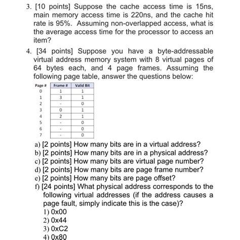 Solved 3 10 Points Suppose The Cache Access Time Is 15 Chegg Com