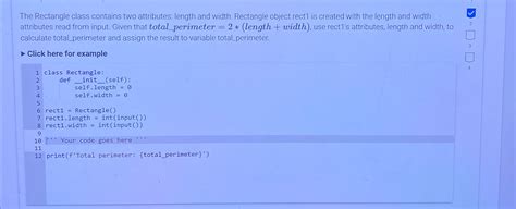 Solved The Rectangle Class Contains Two Attributes Length