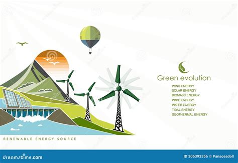 Renewable Energy Concept Of The Green Evolution Stock Illustration
