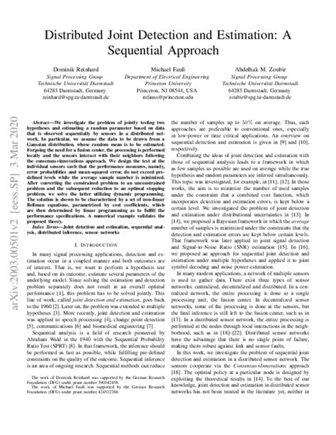 pdf distributed joint detection and estimation a sequential approach