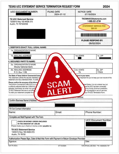 Texas Ucc Statement Services Mail Scam