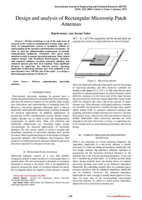Pdf Design And Analysis Of Rectangular Microstrip Patch Antennas
